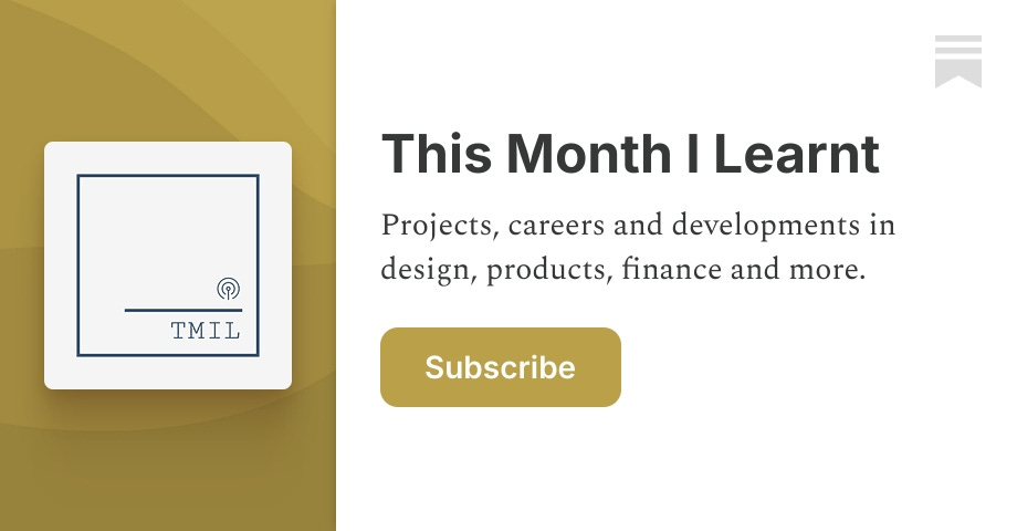 This Month I Learnt | Isaac Seah | Substack