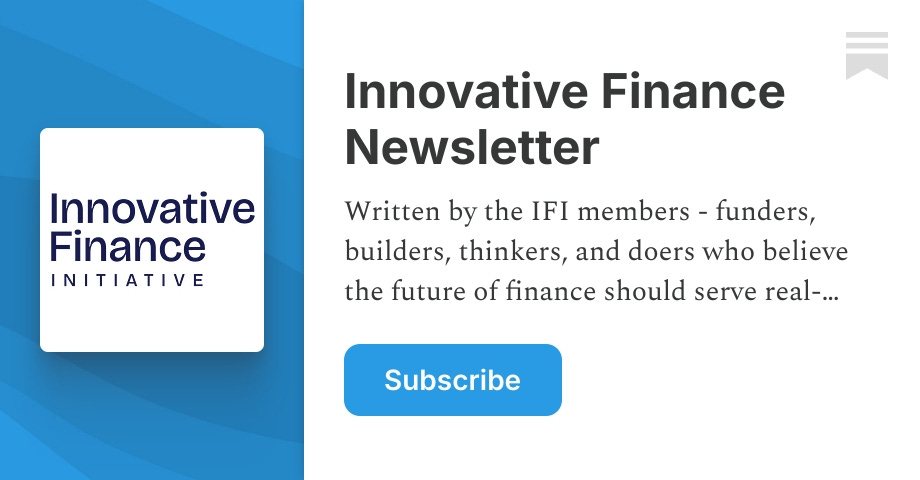Innovative Finance Newsletter | Jamie Finney | Substack