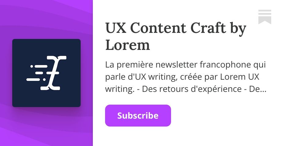 UX Content Craft, la biblio #1 - by Lorem UX writing