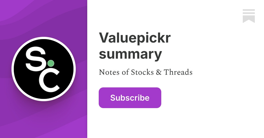 Valuepickr summary | Scode | Substack