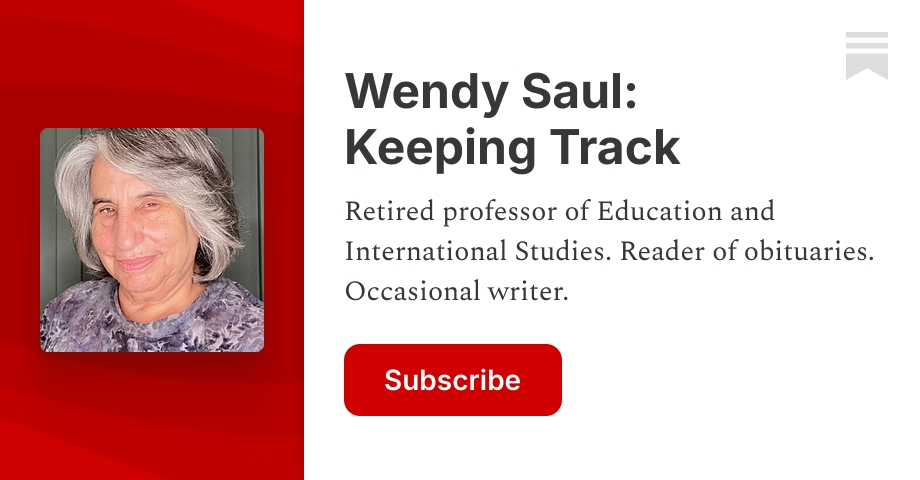 Wendy Saul: Keeping Track | Substack