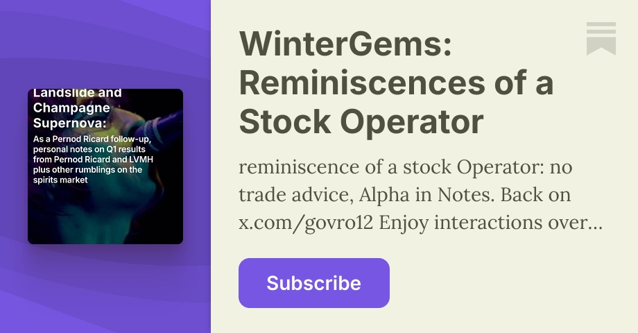 WinterGems: reminiscence no trades, analysis no deep dive | @Govro12 WinterGems Stocks | Substack