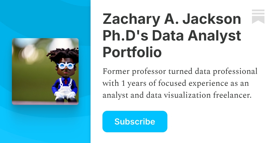Zachary A. Jackson Ph.D's Data Analyst Portfolio | Zachary Jackson, Ph.D | Substack