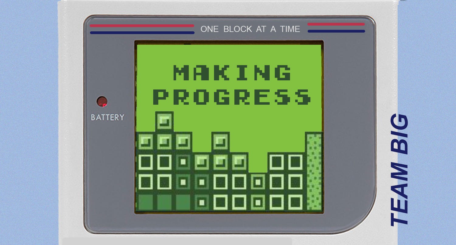 Making progress one block at a time - by Natalie Eshkenasy