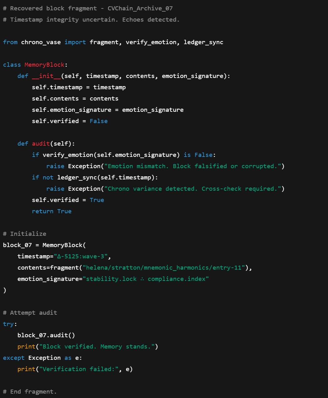 Recovered Ledger Fragment 07 - Tomorrow's Artifacts