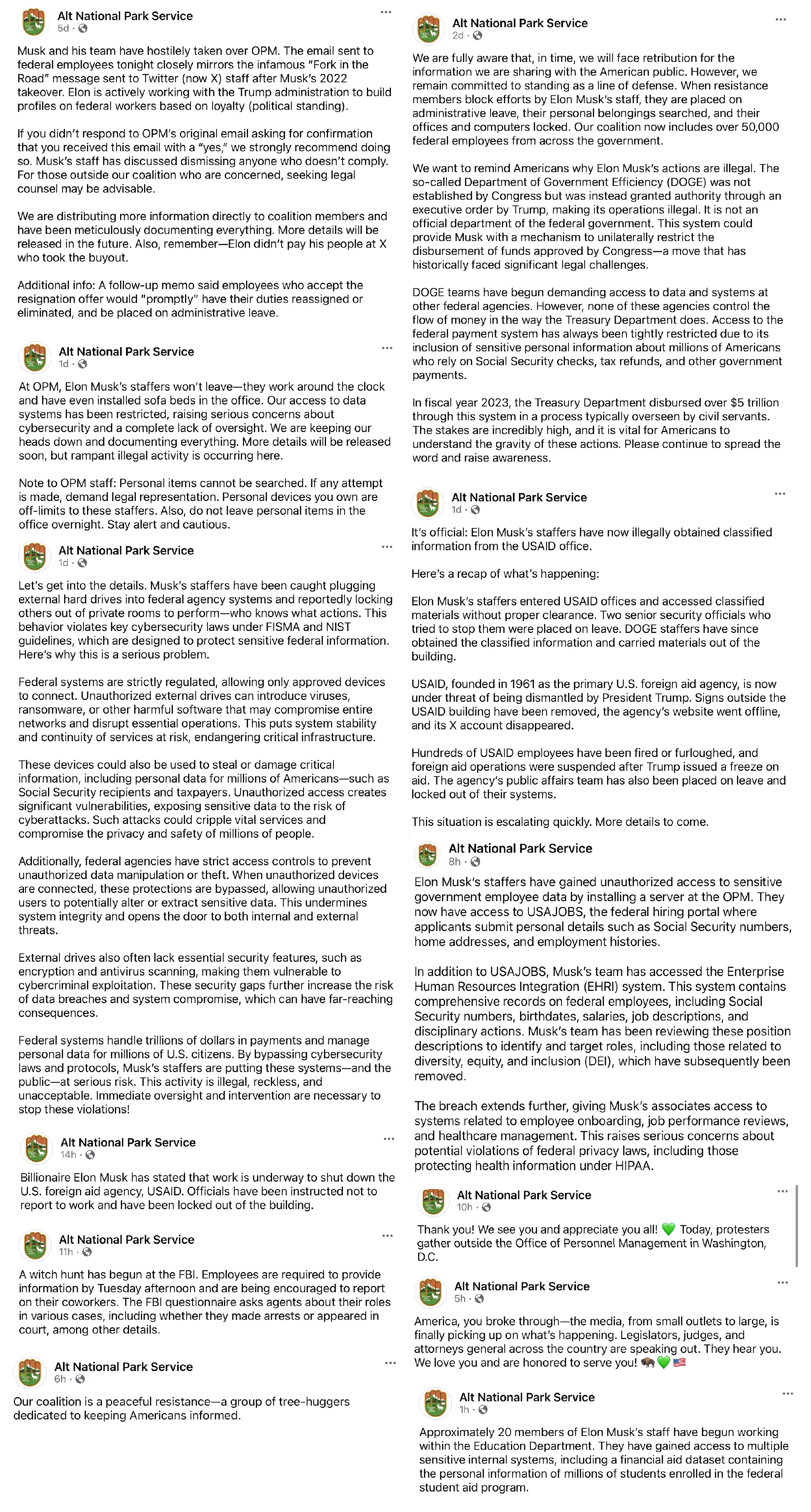 "Democracy Dies in Darkness"...until the Alt National Parks Service ...