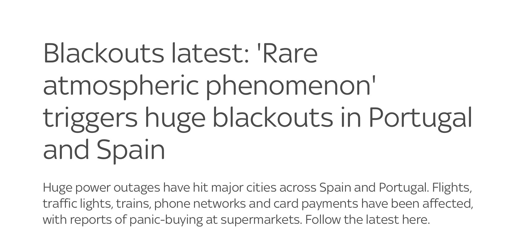 Nationwide Power Cut In Spain Caused By ‘Rare Atmospheric Phenomenon ...