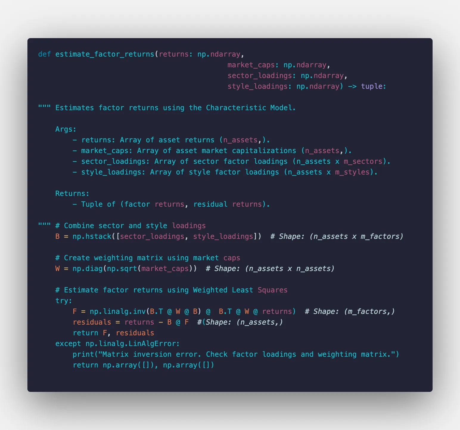 Momentum & Value Factors - introduction Metrics Calculation Class