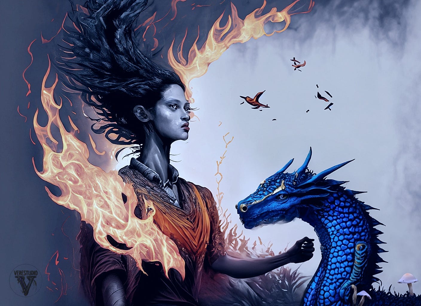 Fire Energy Burning the Past - by Shae_ An Artist