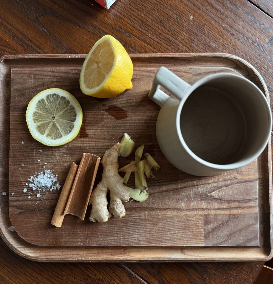 lemon ginger tea - by Madison Irby McCausland MS RDN