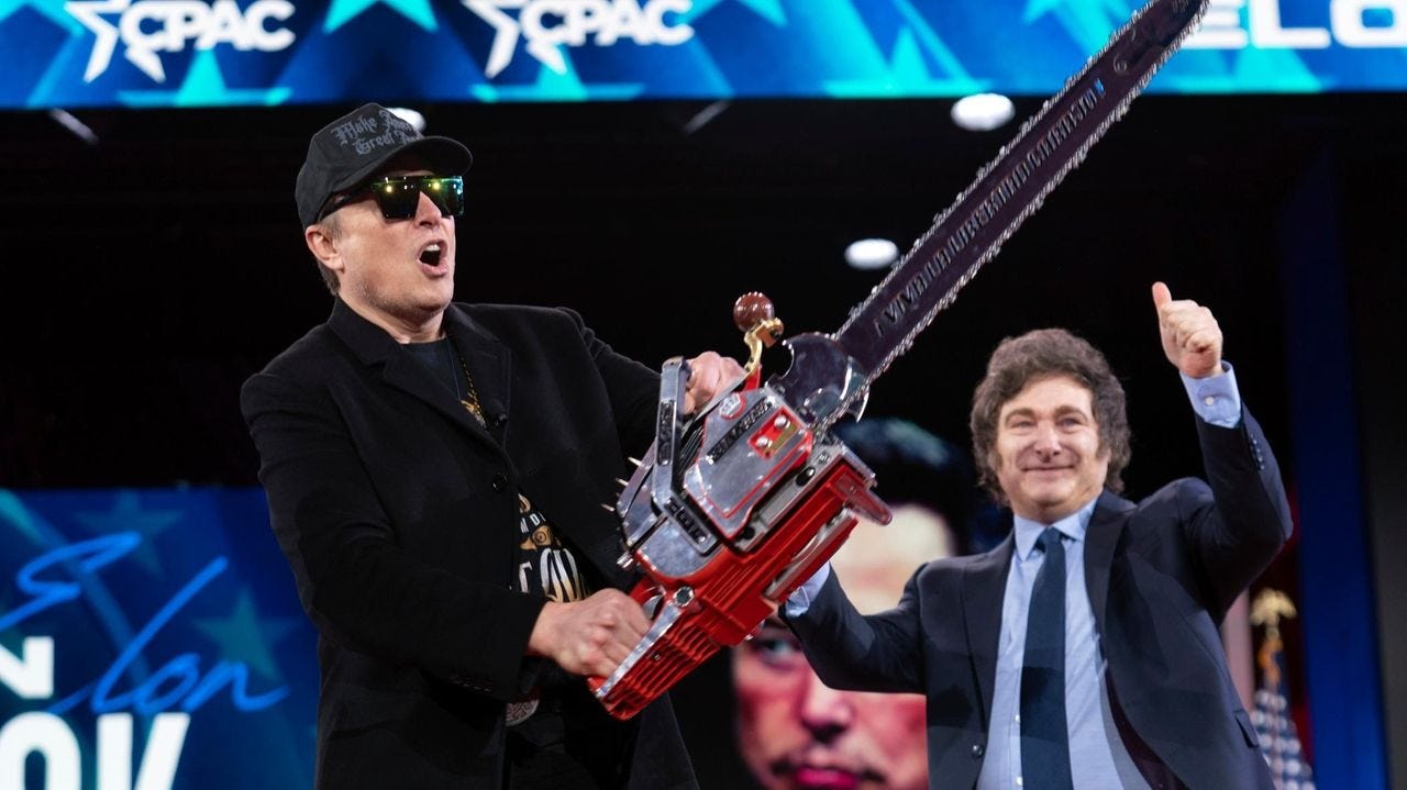 Elon Musk's Chainsaw at CPAC - by Alejandro Mata