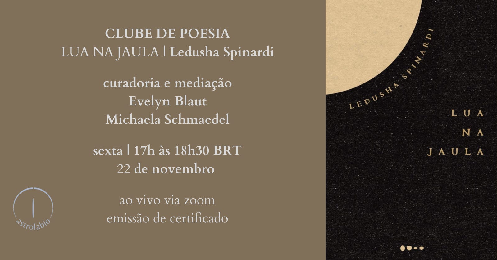 VEM AÍ NO CLUBE DE POESIA - Centro Cultural Astrolabio