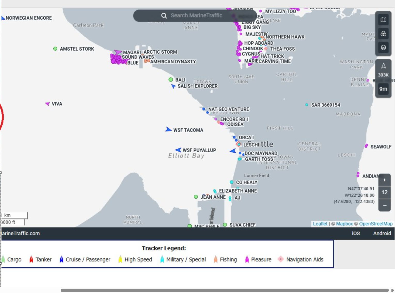 Port of Seattle EMPTY - ZERO Inbound Ocean Container Ships