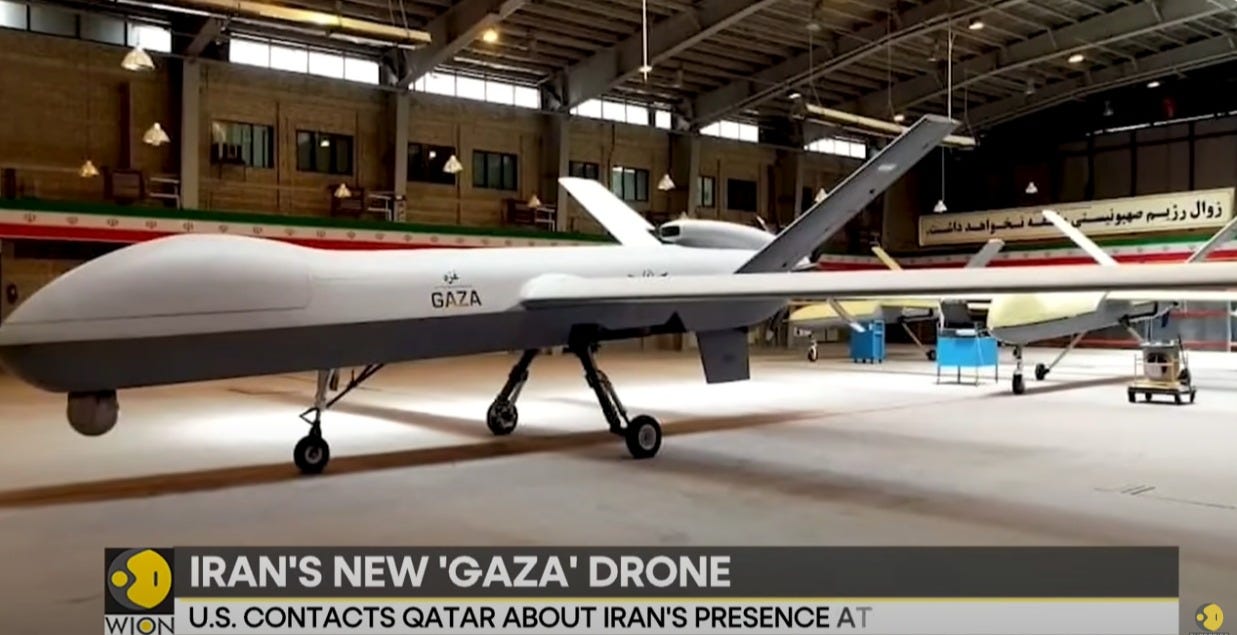 Iran's new "GAZA DRONE" on the int'l market for sale. Travels over ...