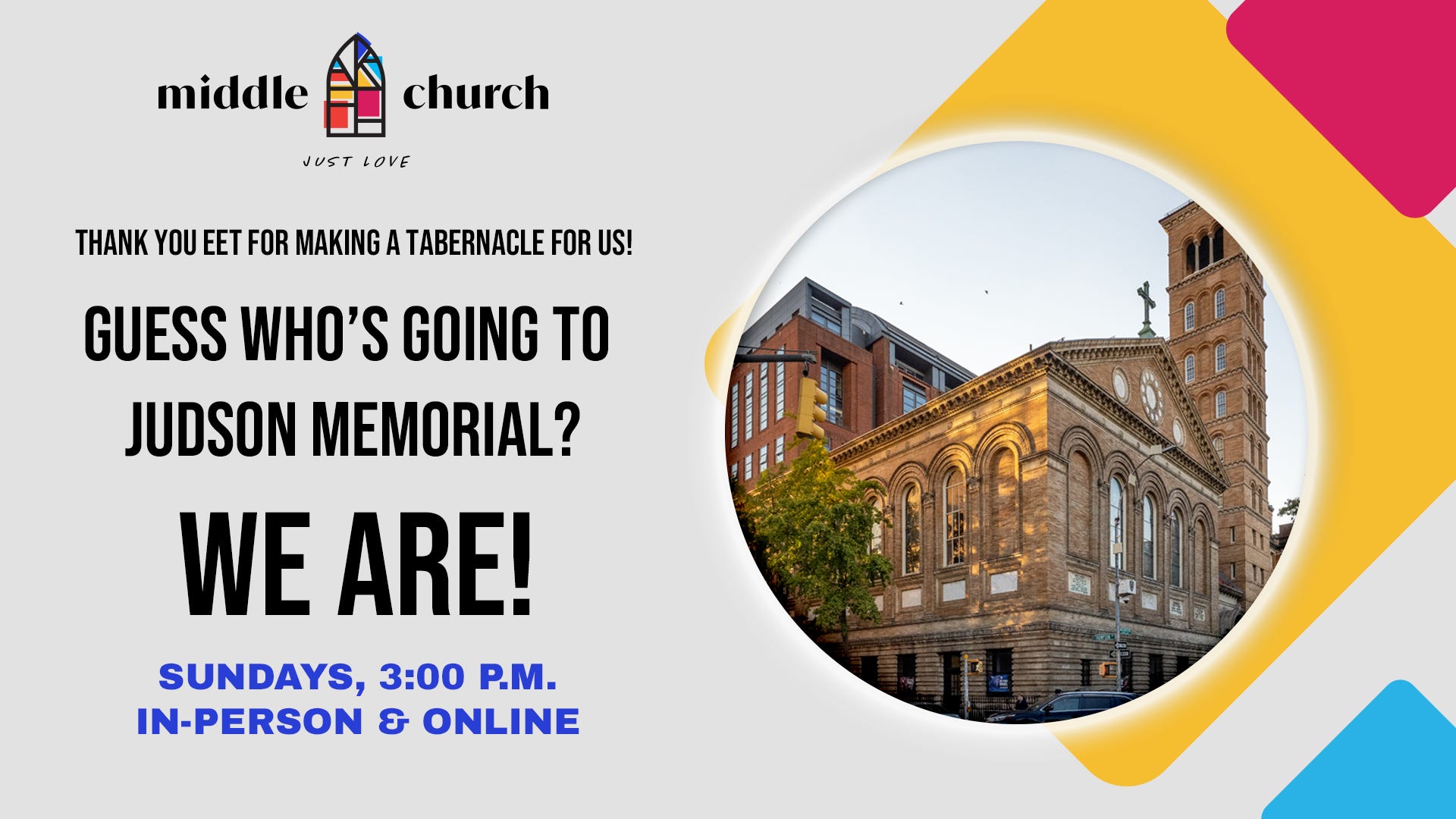 Pride Sunday & Moving to Judson - by Middle Church