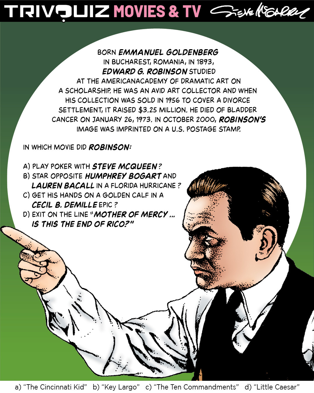 Trivquiz: Rat Salade and manny Goldberg ... aka Van Halen and Edward G. Robinson!