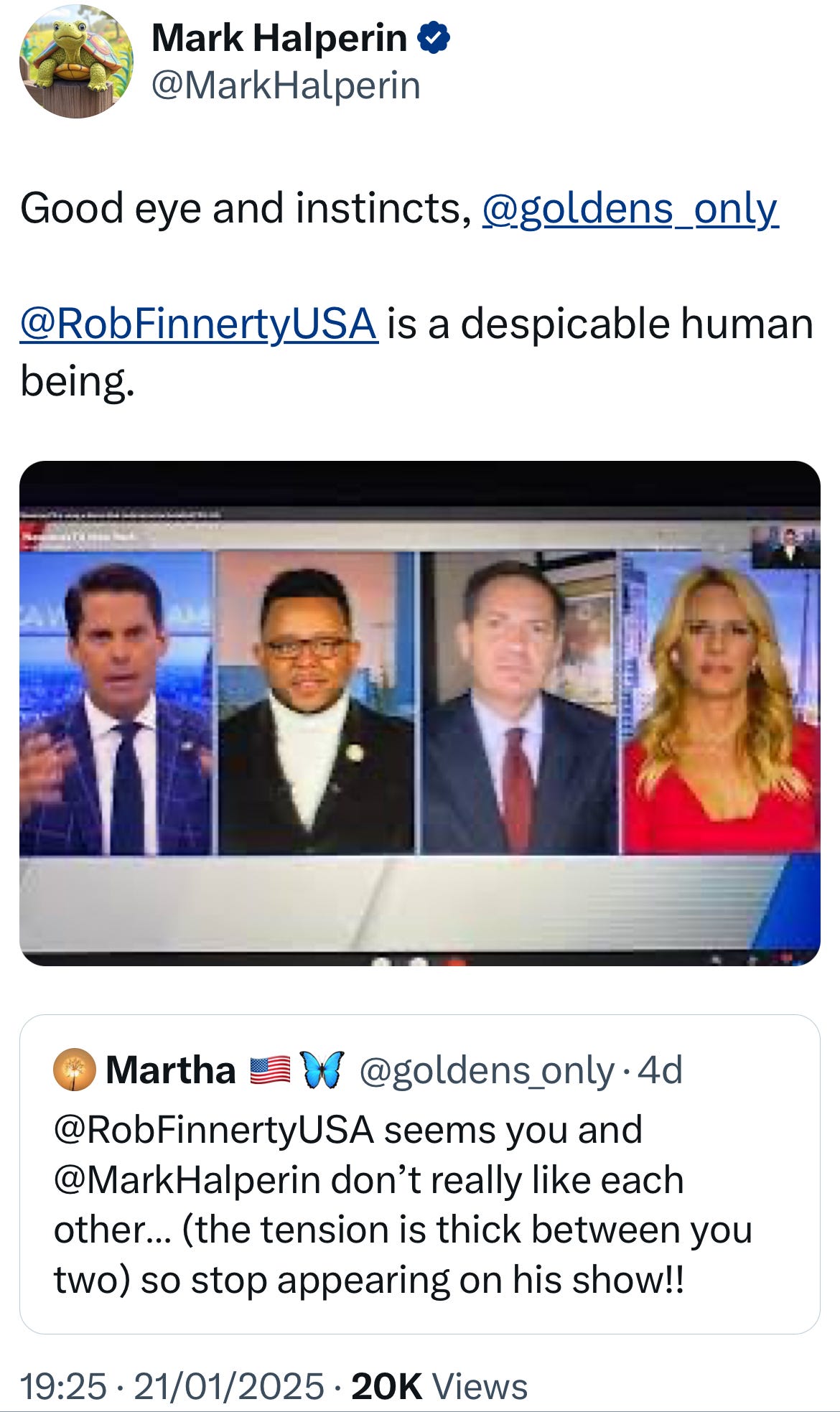 Tensions Flare on Newsmax: Mark Halperin Labels Rob Finnerty 'Despicable'