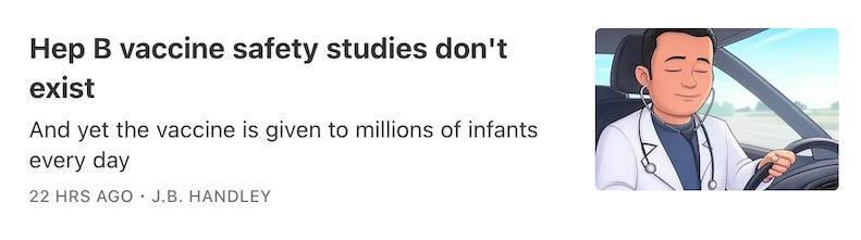 Propaganda About Hepatitis B Vaccine Safety Studies from JB Handley