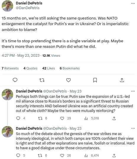 Some of Daniel DePetris's best tweets about the Russia-Ukraine war