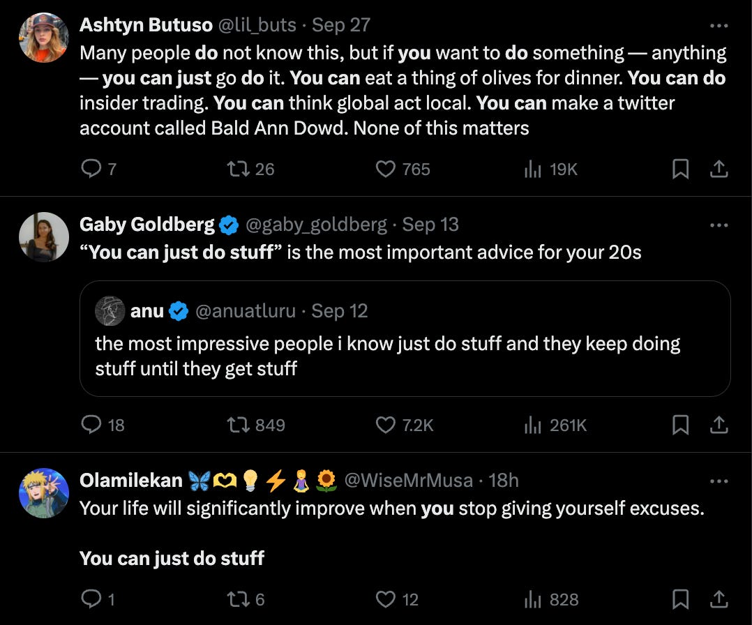 why you can't "just do stuff" - by Divya Venkat