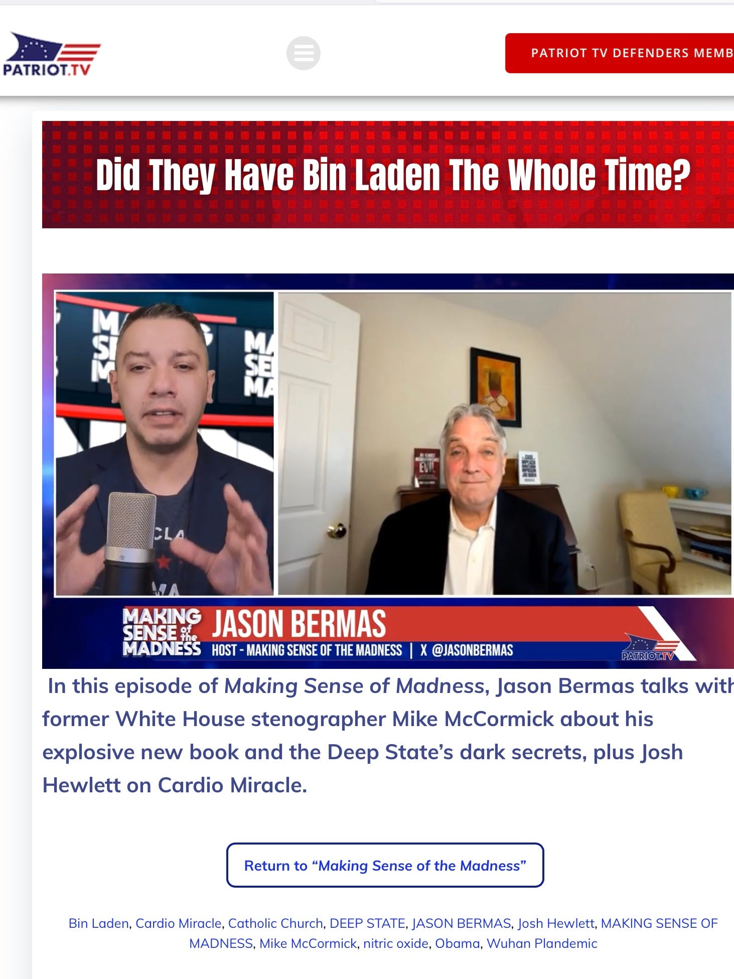 REPOST FROM ORIGINAL— DEEP DIVING OSAMA BIN LADEN’S PAKISTAN CONNECTION W/JASON BERMAS