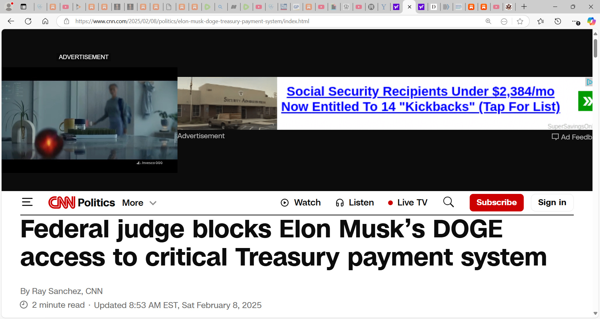 BREAKING! Judge blocks Elon Musk access to Treasury payment systems of social security, tax ...