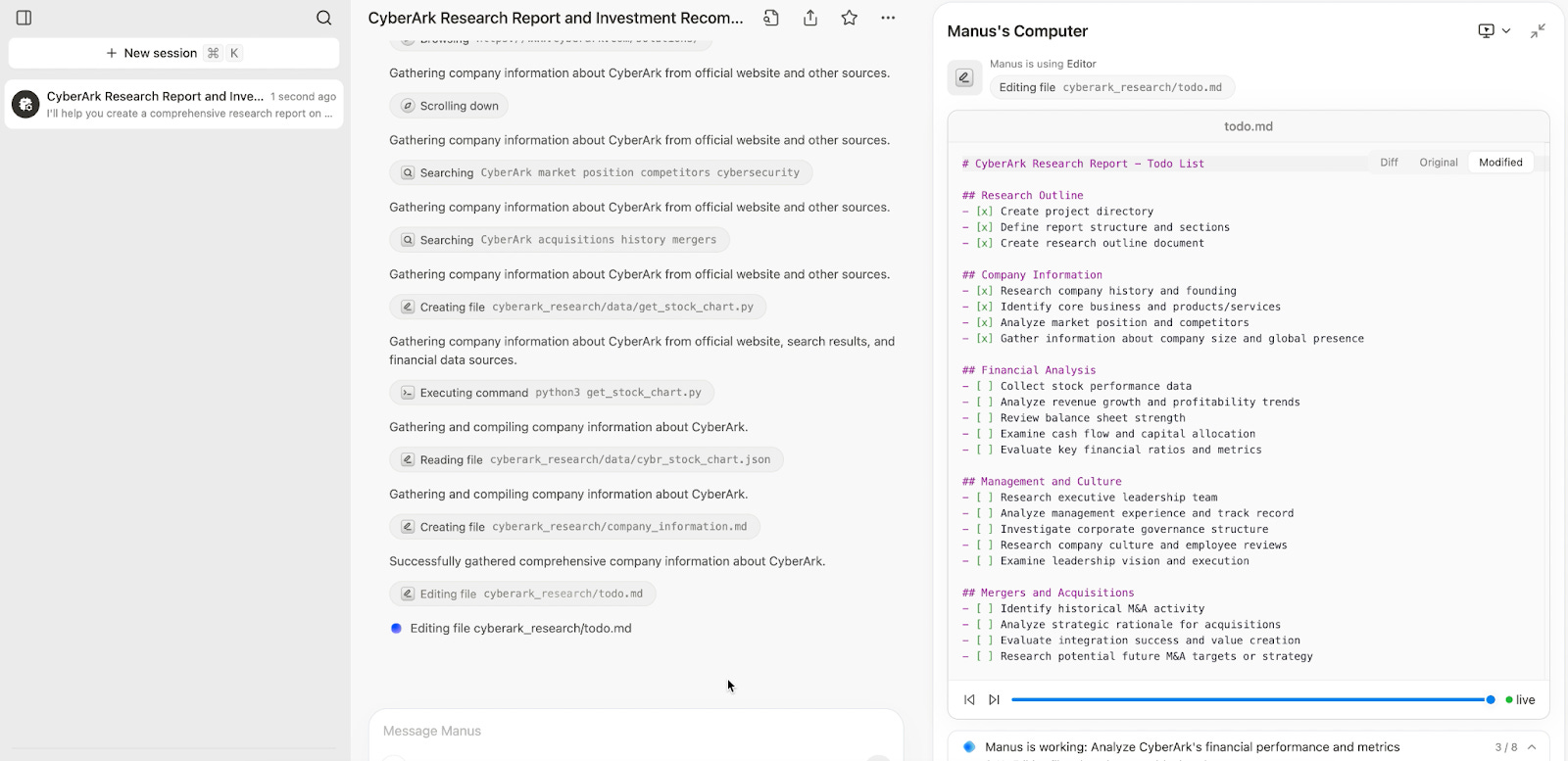 Manus vs Gemini vs GPT: the Junior Stock Analyst