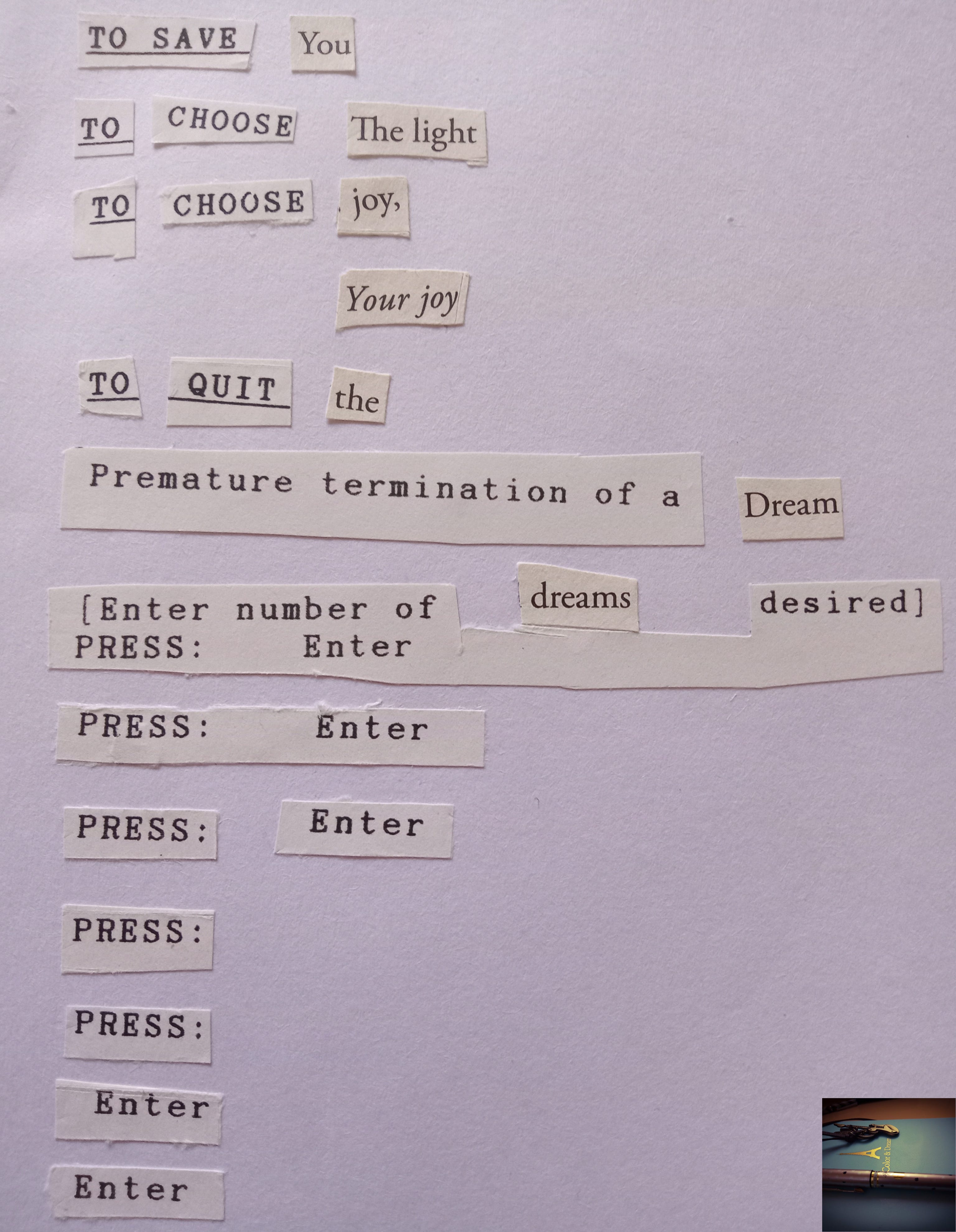 Self love as old computer commands - by santuella