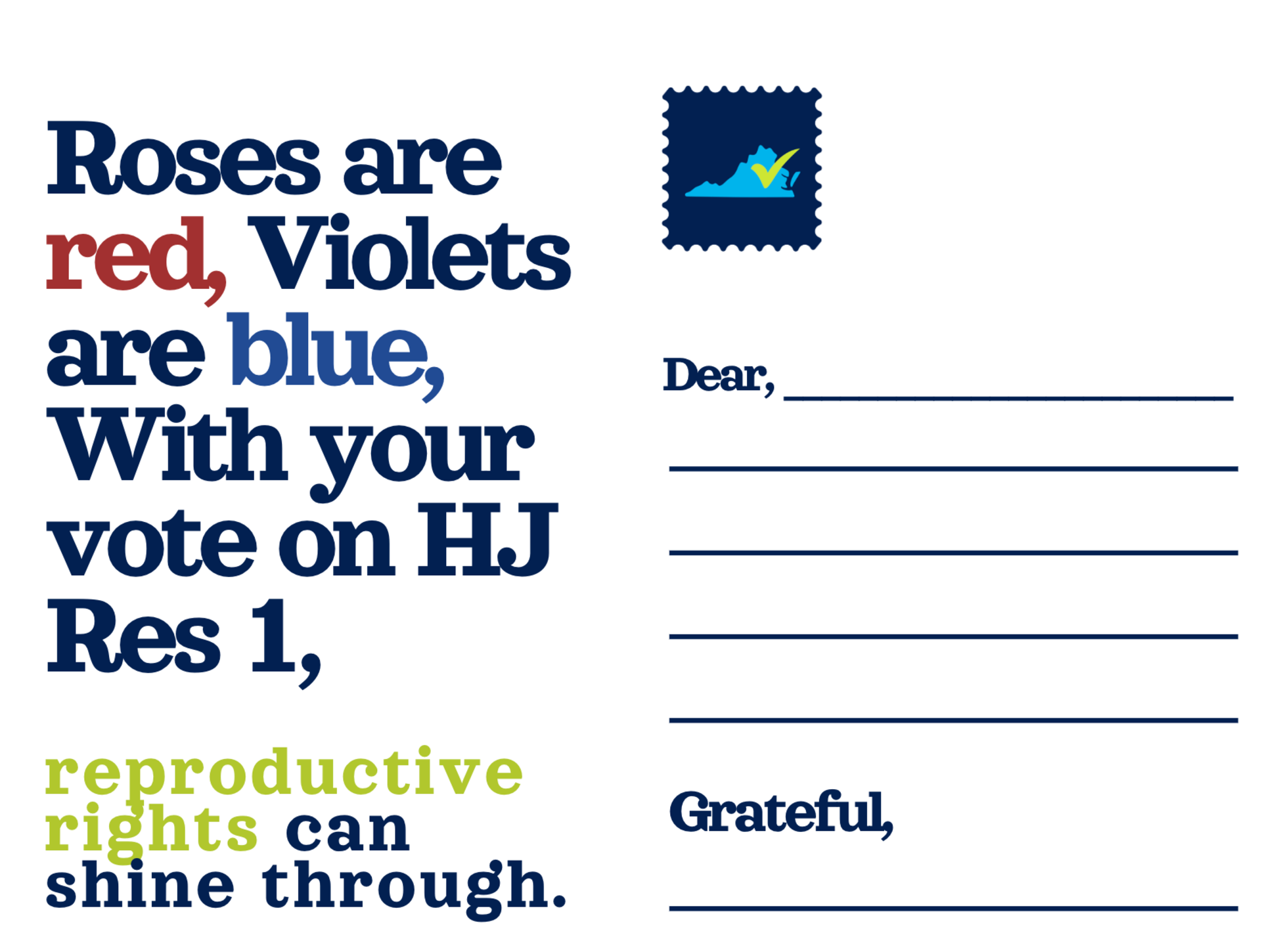 Virginians for Reproductive Freedom Valentine's Day Postcarding Events