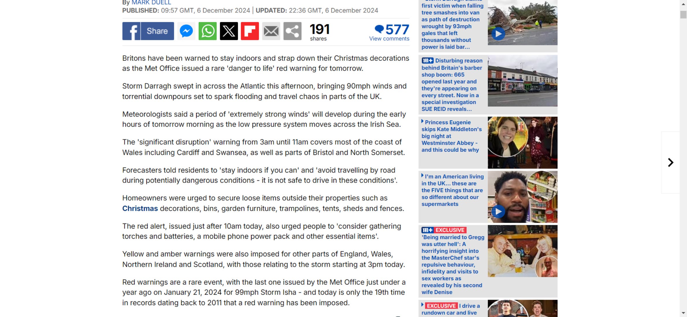 Storm Darragh Hype Is A Climate Lockdown Nudge