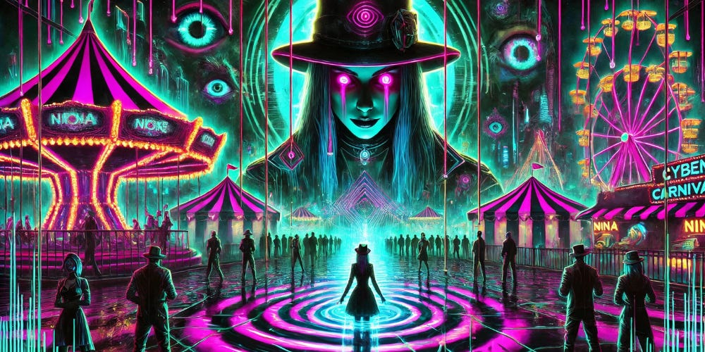 The Neon Carnival’s Newest Attraction – Nina, the Cyber-Siren of ...