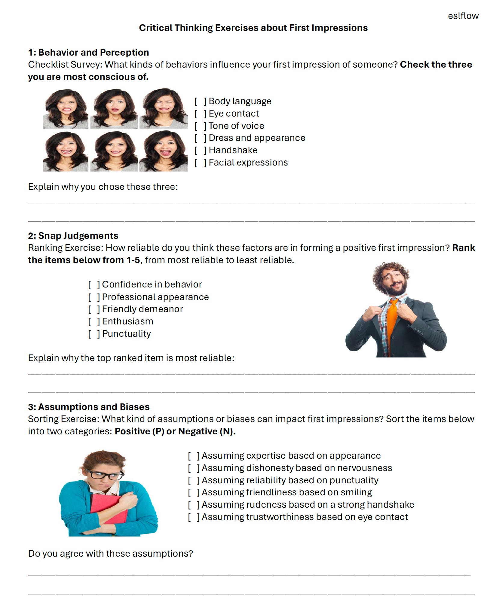 First Impressions: Talking about Personality