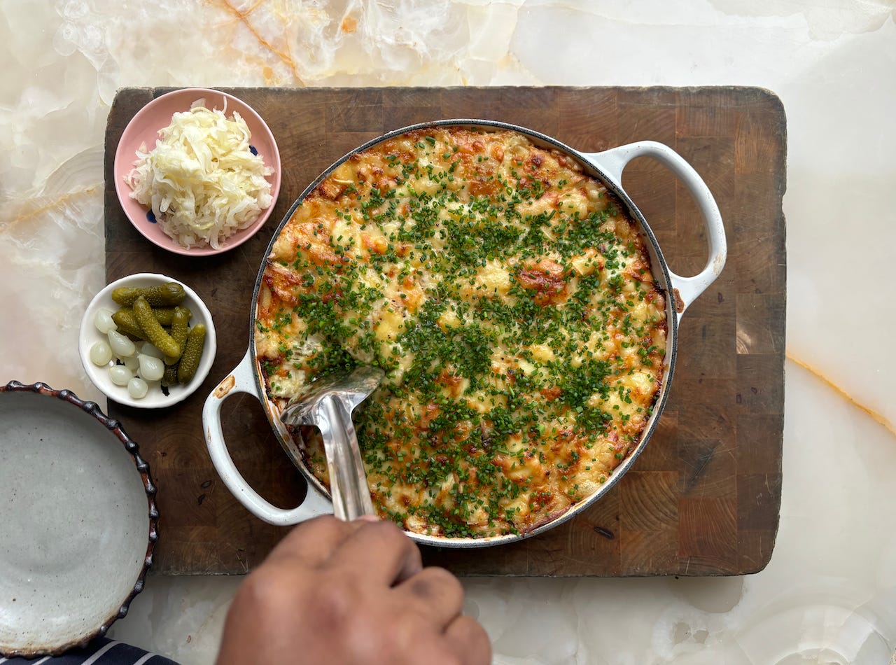 A very cheesy potato gratin (Swiss style)
