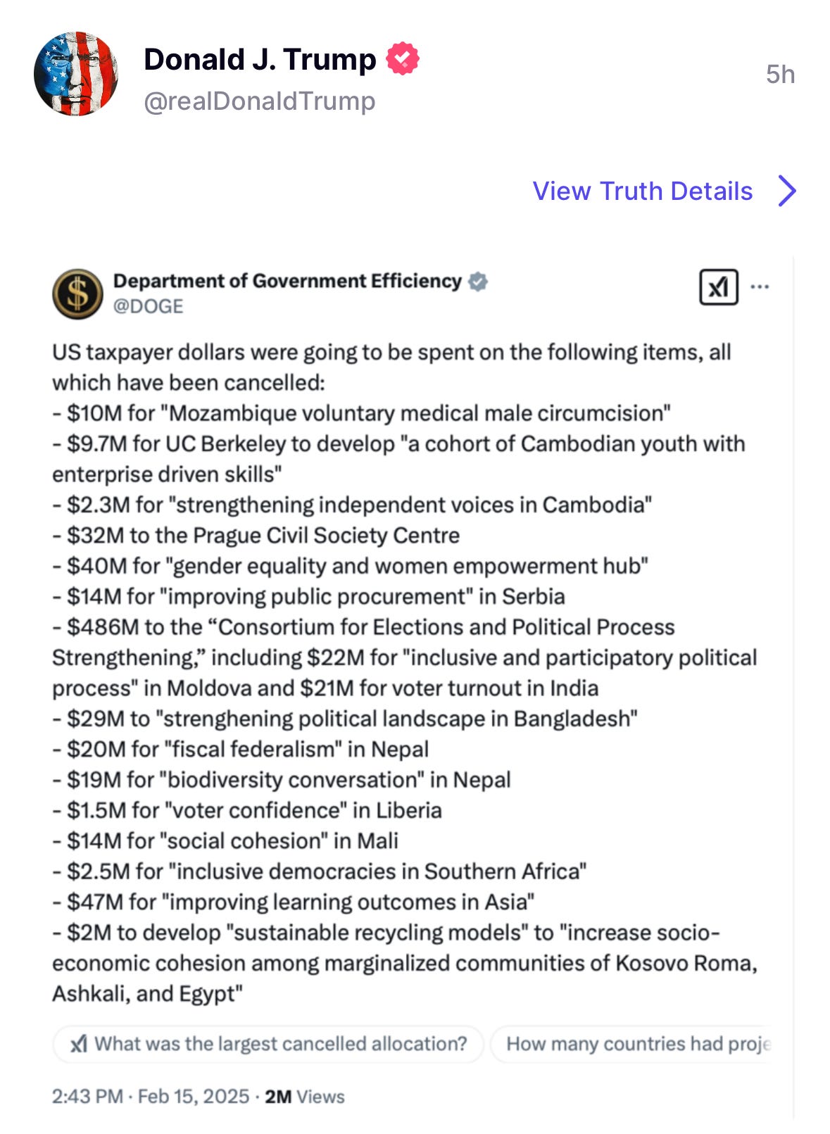 More USAID Nonsense Axed by Trump Admin