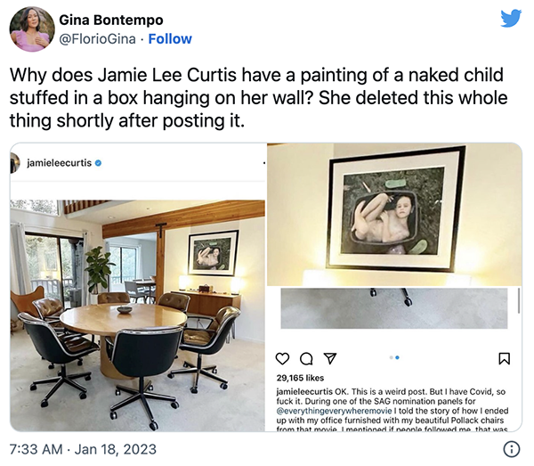 Jamie Lee Curtis shows off her fancy chairs, accidentally shows off her ...