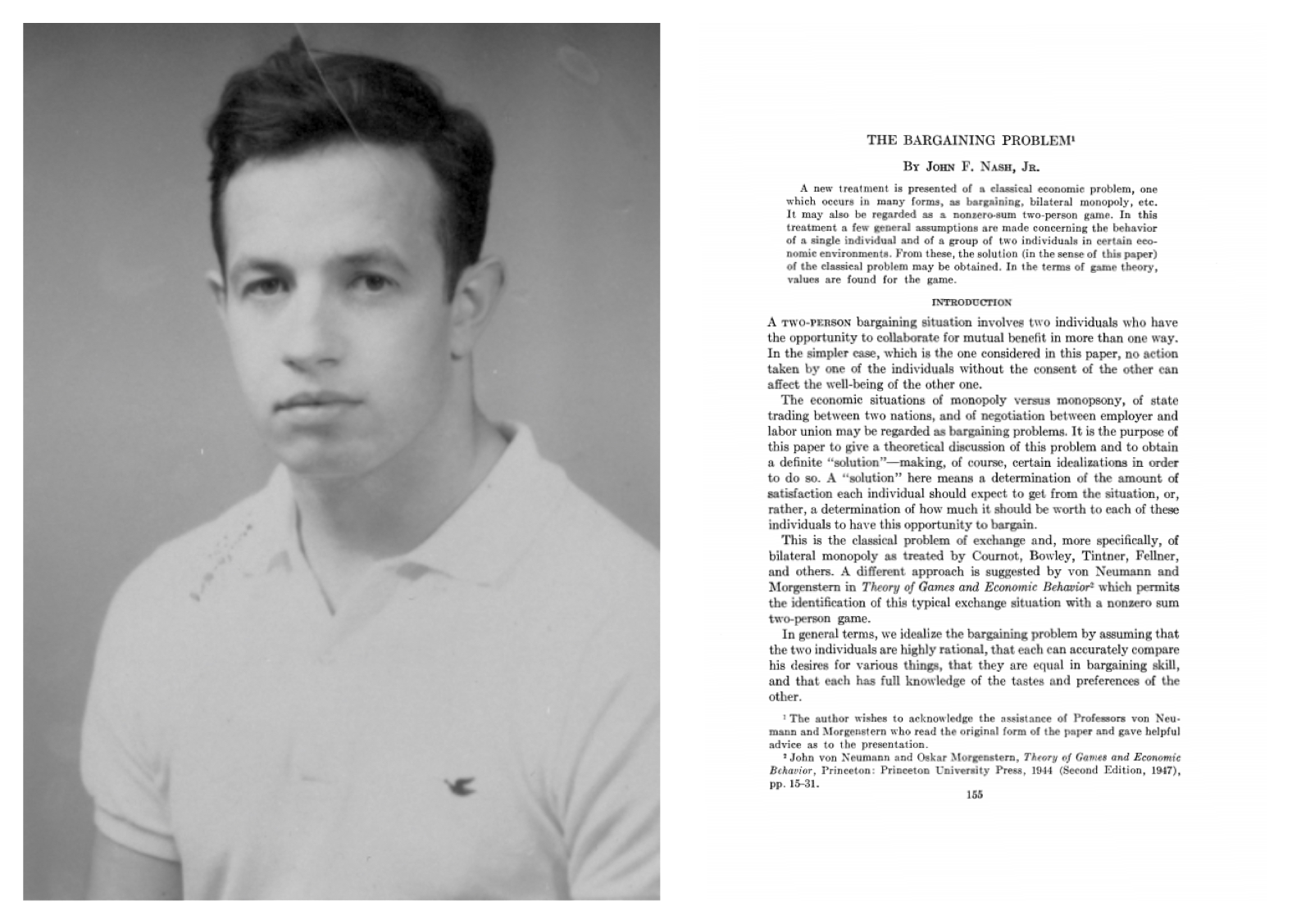 Nash's Bargaining Problem (1950) - by Jørgen Veisdal