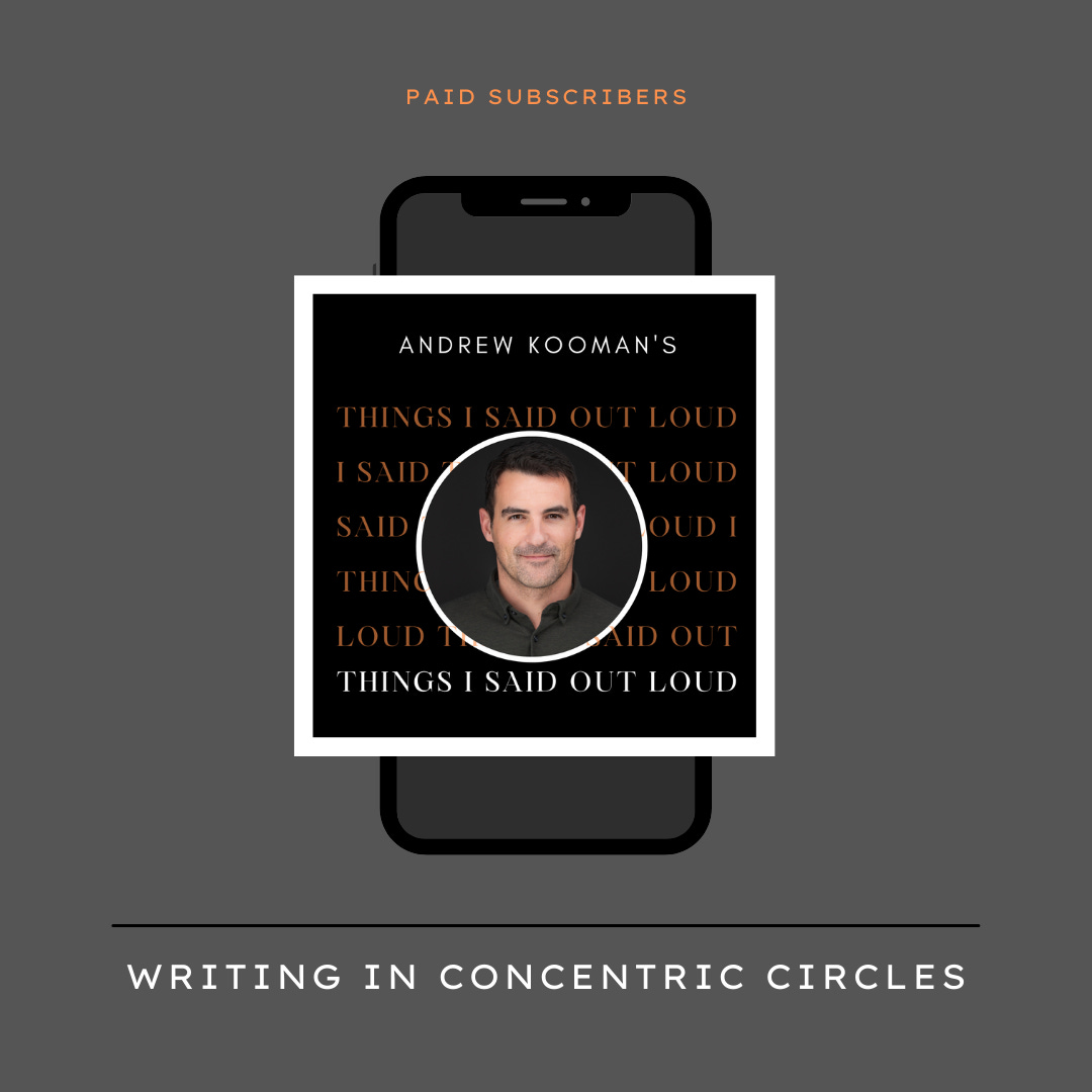 Writing in concentric circles - by Andrew Kooman