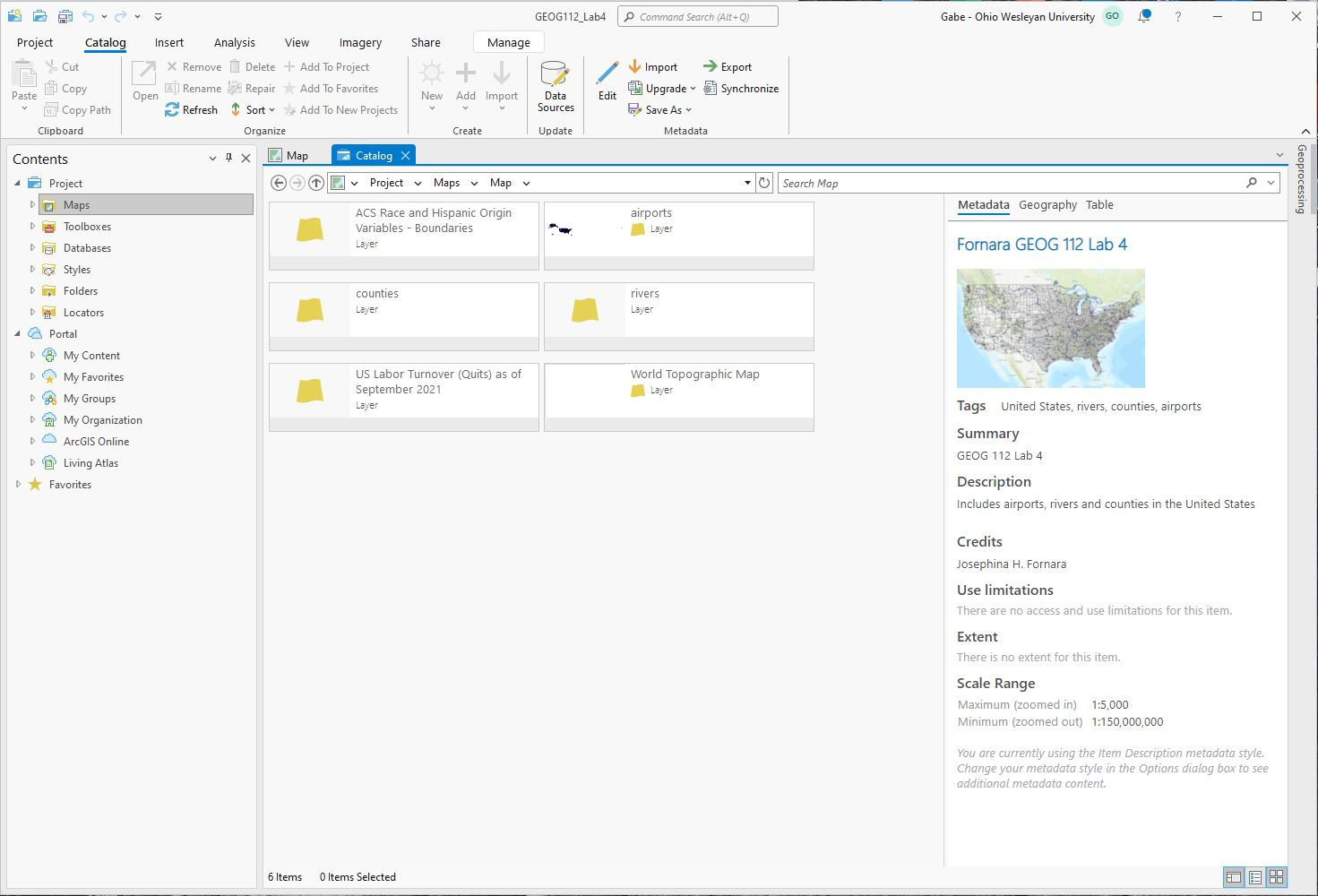 Lab 4: Introduction to ArcGIS Pro & Online