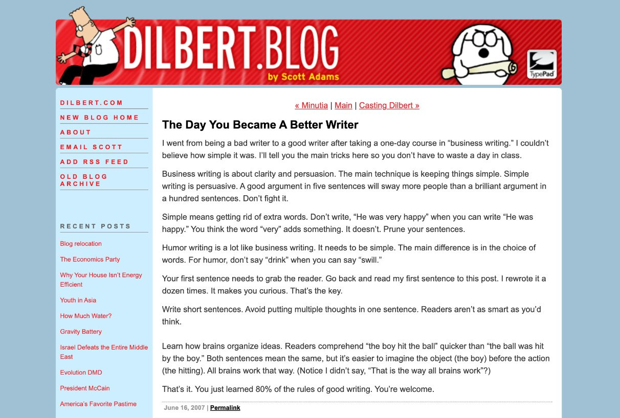 Write Better With Dilbert’s Creator, Law of Wasted Efforts, and More