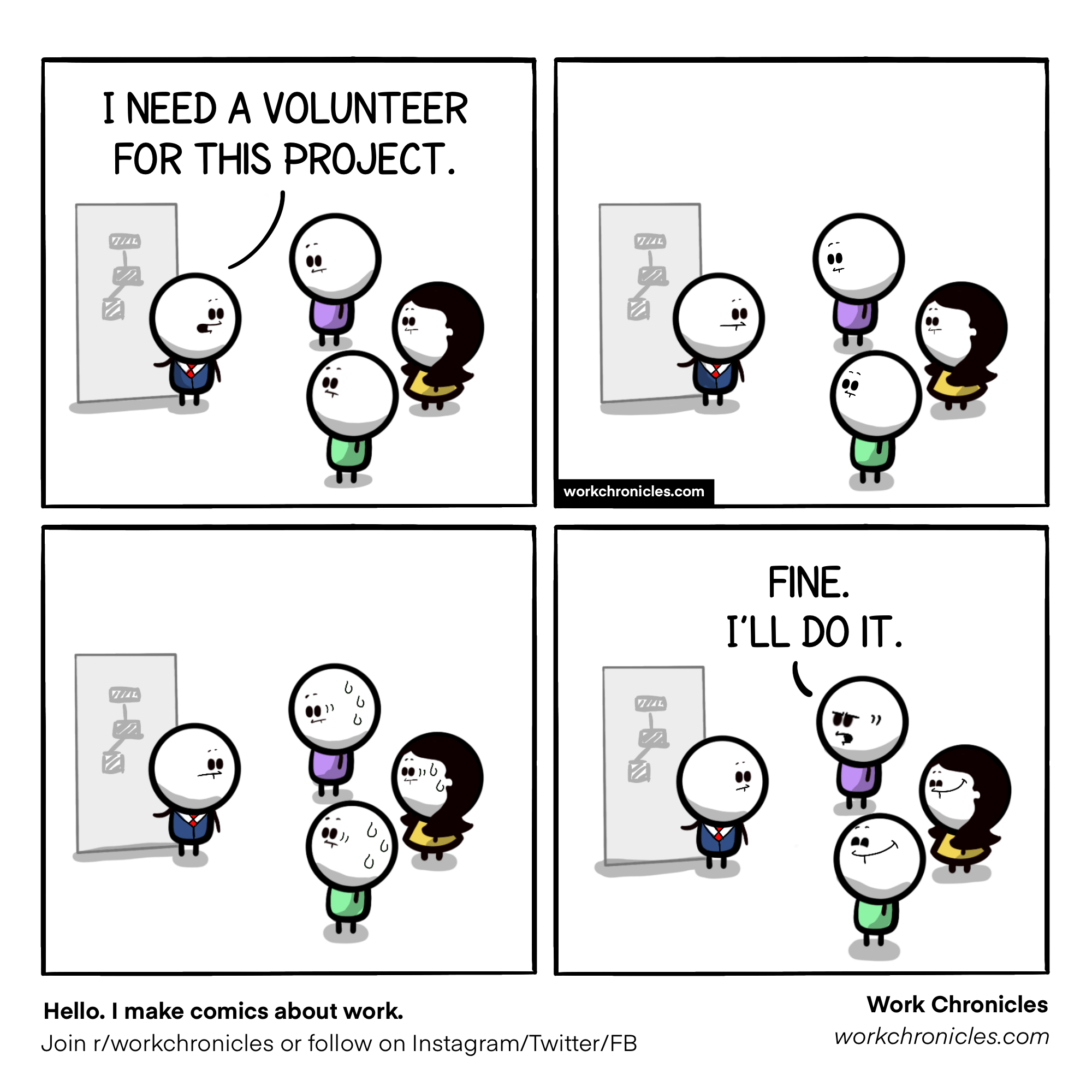 (comic) Volunteering Standoff - Work Chronicles