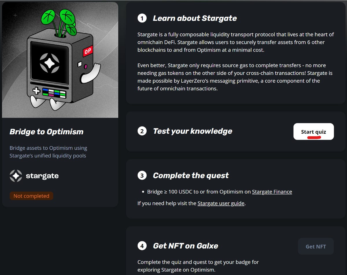 Mainnet Guide - Optimism Quests - DefiCalendar Newsletter