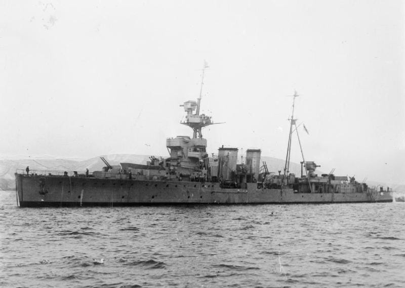 Queen Mary sinks cruiser - by Martin Cherrett
