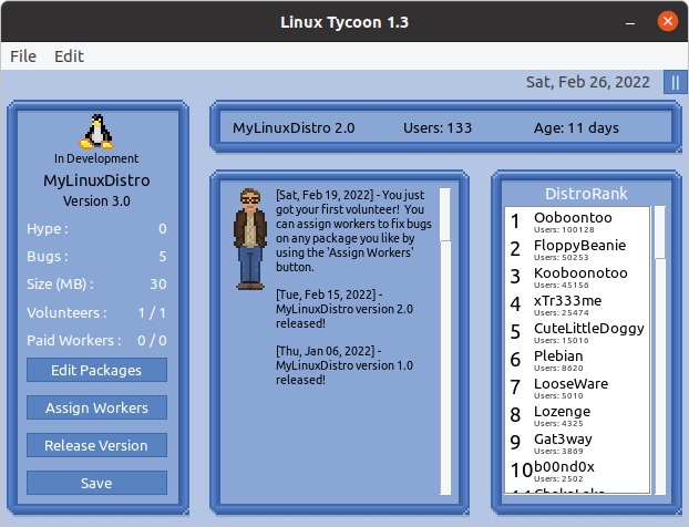 Linux Tycoon Classic for Windows & Linux - by Bryan Lunduke