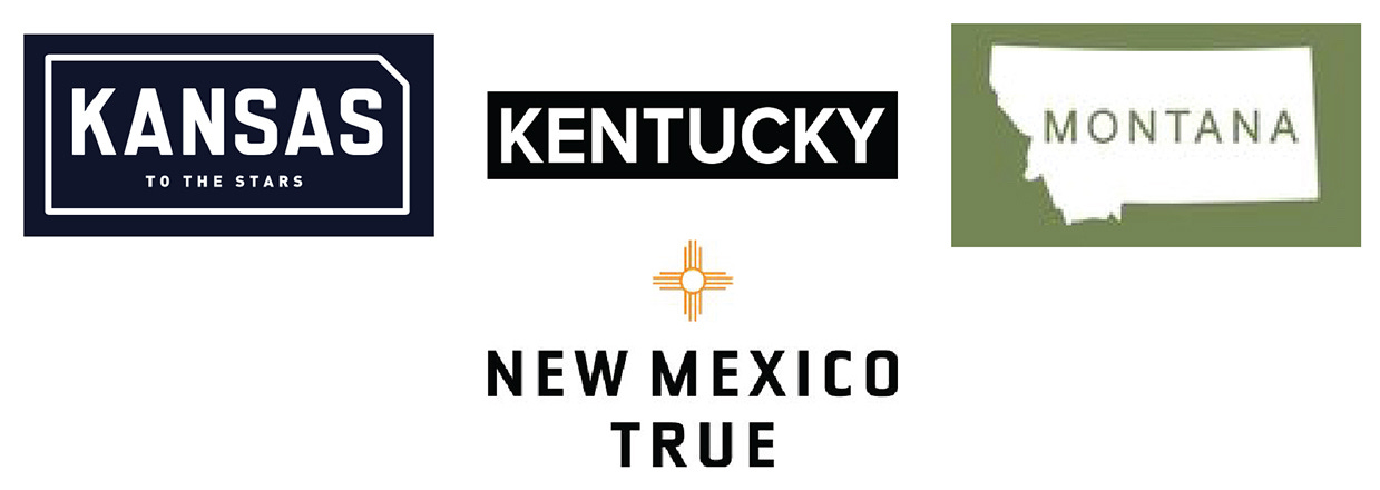 What state tourism logos look like now vs. 10 years ago