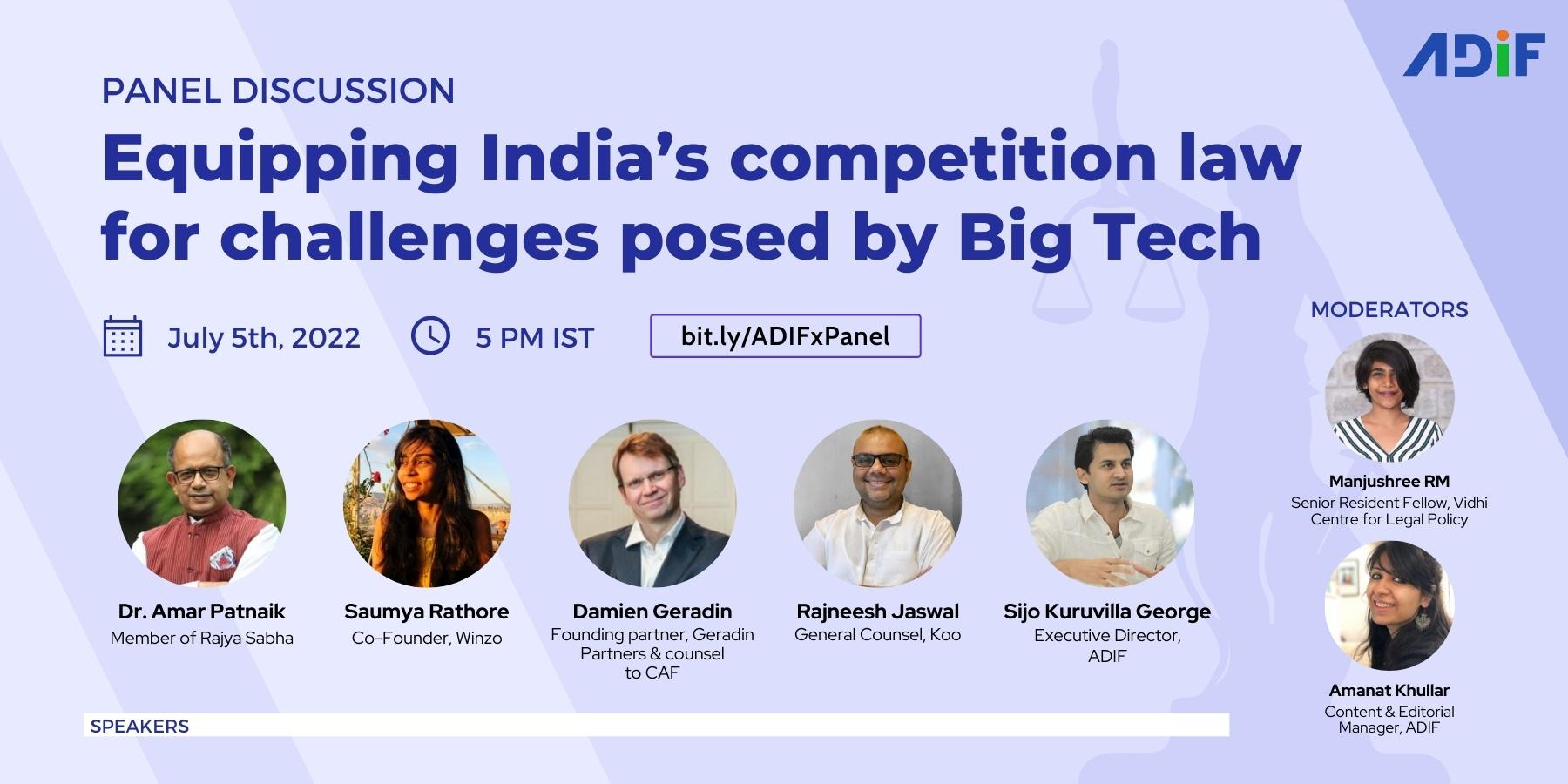 Register: Panel Discussion on 'Equipping India’s competition law for ...