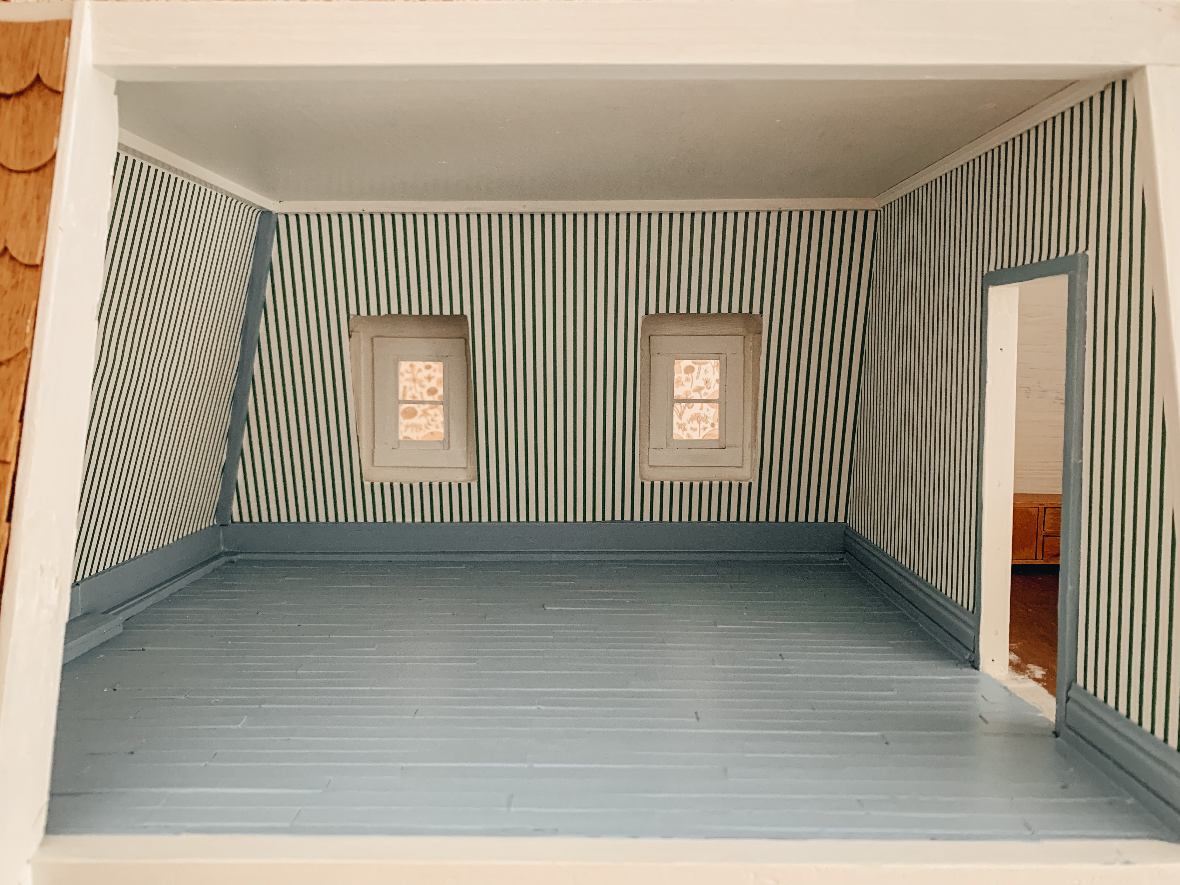 Third Floor Bedroom - Wallpaper and Baseboards