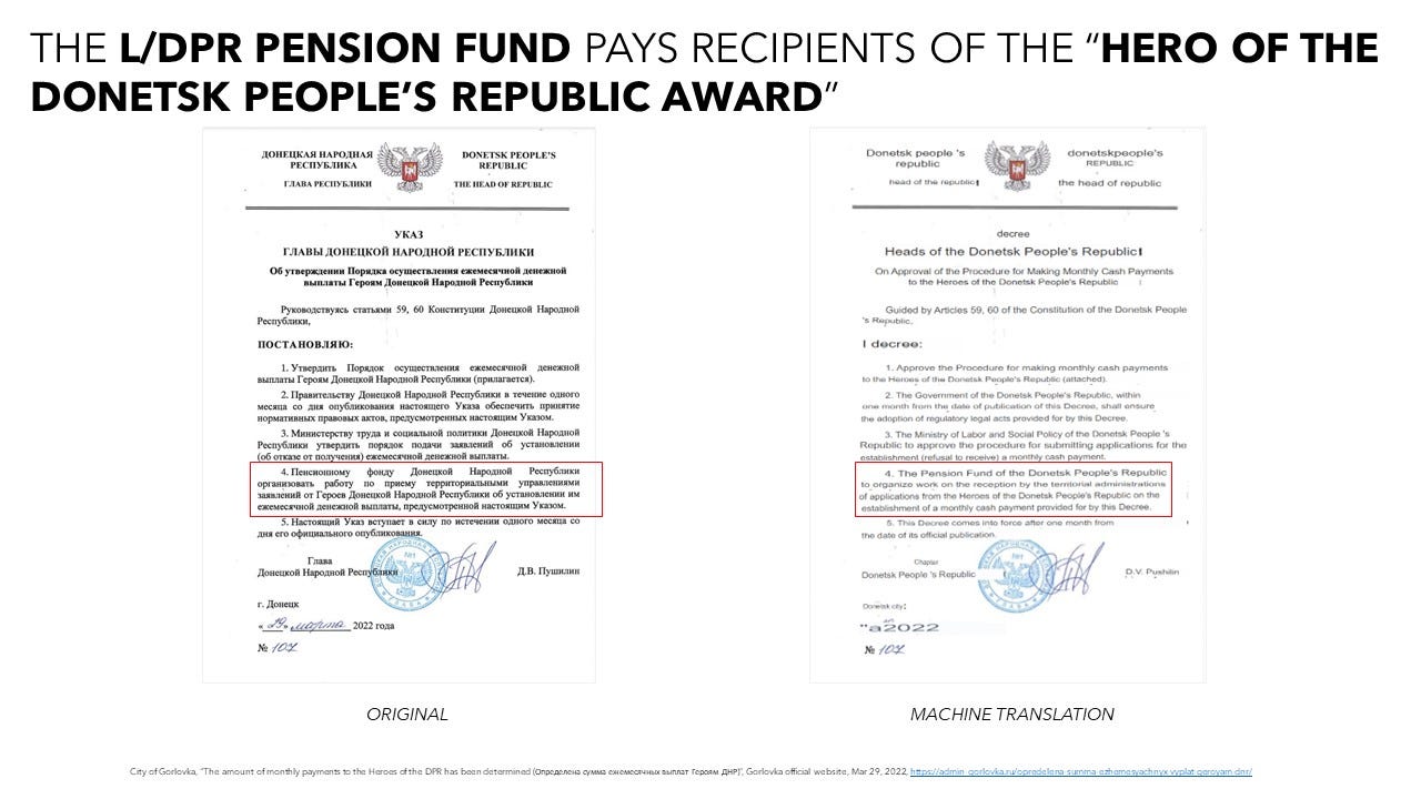 OFAC Tip & SDN Designation Request: Pension System of the so-called DPR