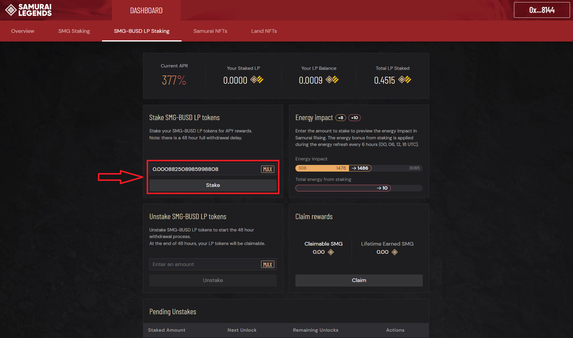 LP Staking - by TheGreyTaichou - Samurai Legends