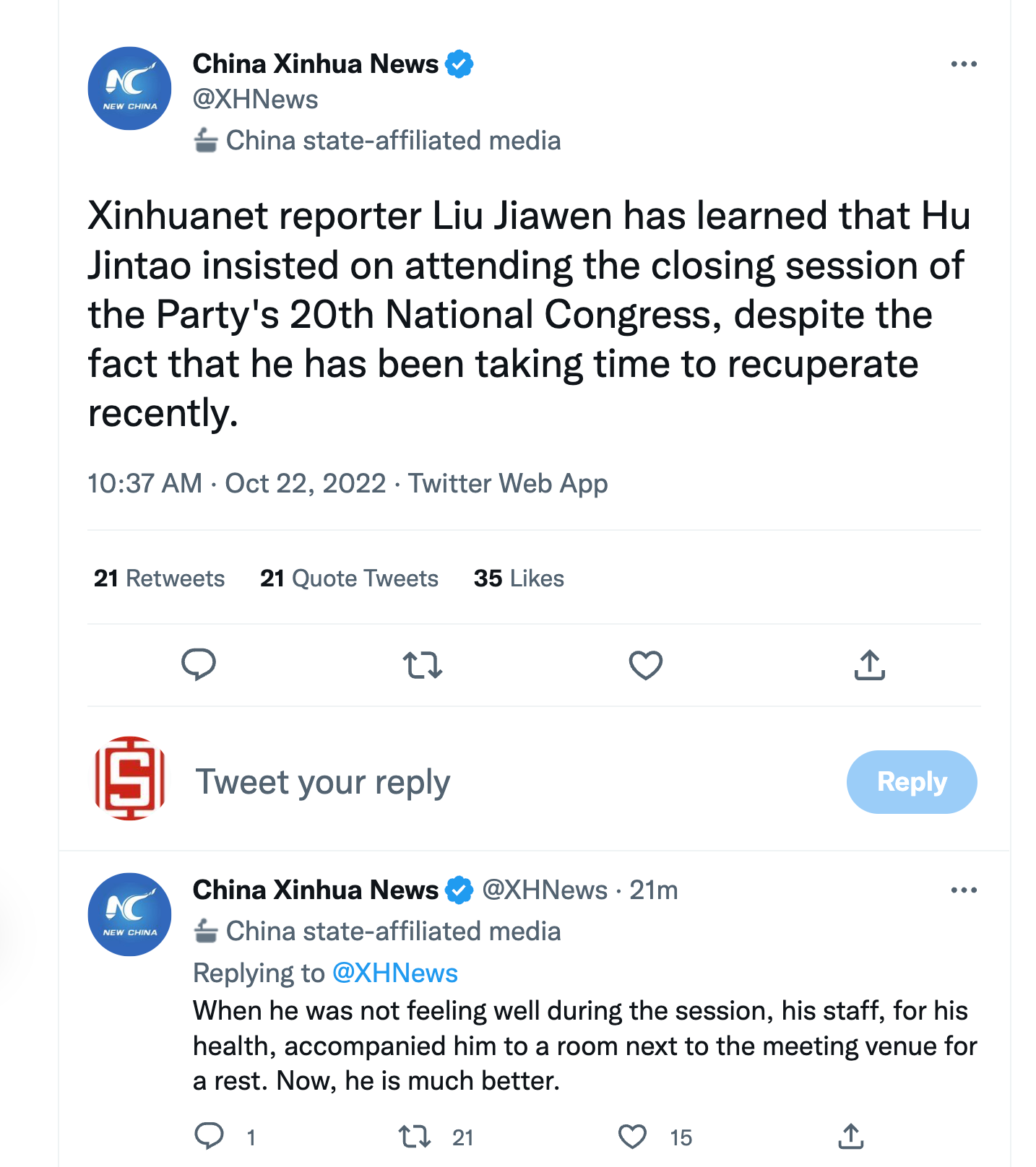 20th Party Congress concludes; New Central Committee; Party ...