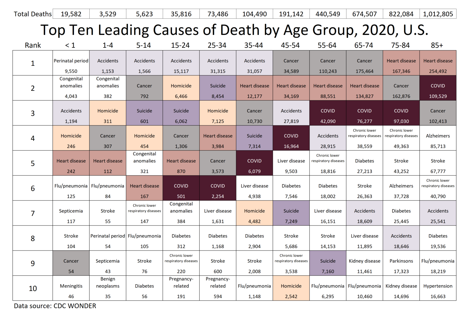Top Causes of Death for 2021: Heart Disease, Cancer, and COVID